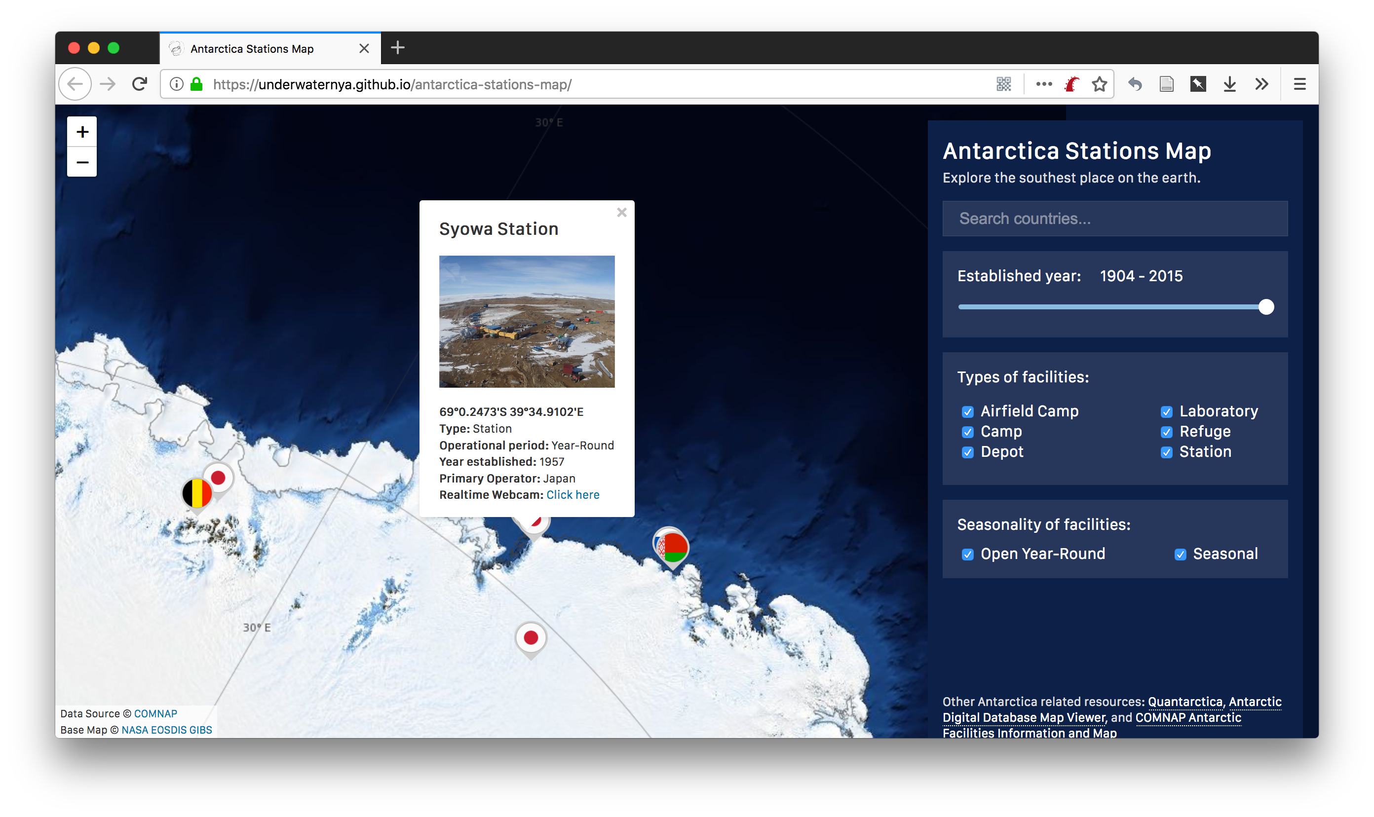 GitHub - Underwaternya/antarctica-stations-map: A leaflet map about antarctica stations
