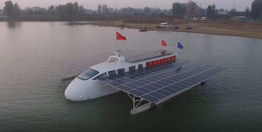 20m Solar trimaran in the lake | Boat Design Net