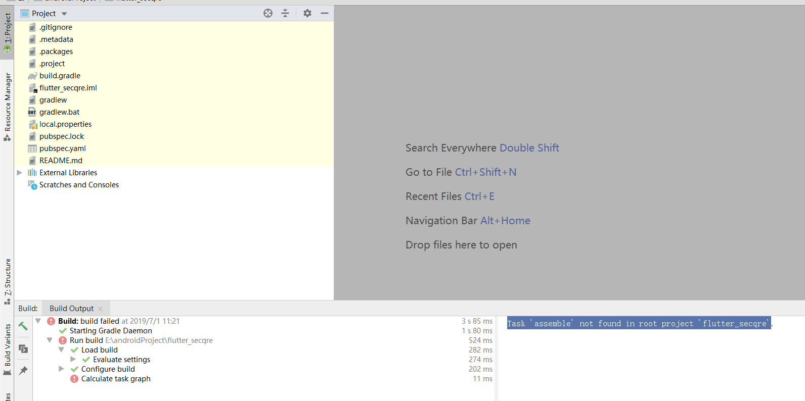 Task 'assemble' not found in root project · Issue #35389 · flutter/flutter · GitHub