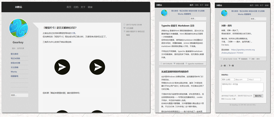 GitHub - Gearkey/typecho_themes: Typecho 模版集