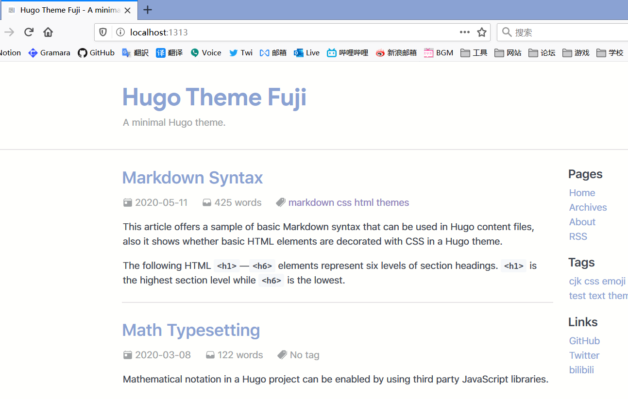 主页不显示帖子 · Issue #27 · dsrkafuu/hugo-theme-fuji · GitHub