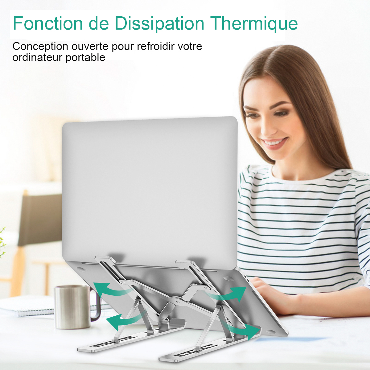 Support de Ordinateur Portable, Support PC Portable Ventilé, Laptop ...