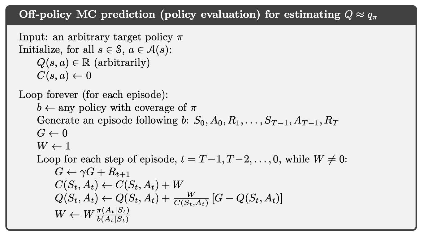 Sutton & Barto Chapter 5: Monte Carlo Methods | Zhihan’s Deep RL Notes