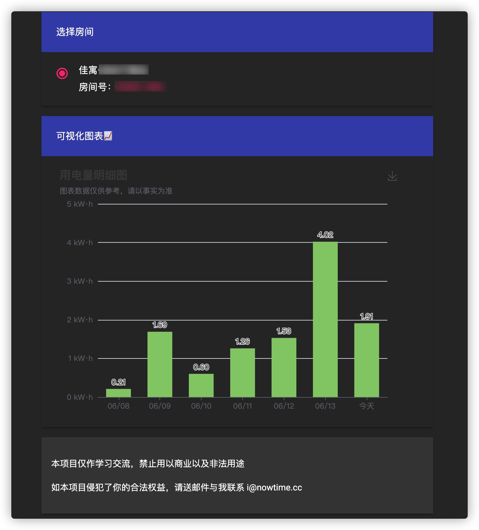 GitHub - PrintNow/jiayu-hydropower-query: 佳寓水电查询，按日归档用水/电量，方便直观