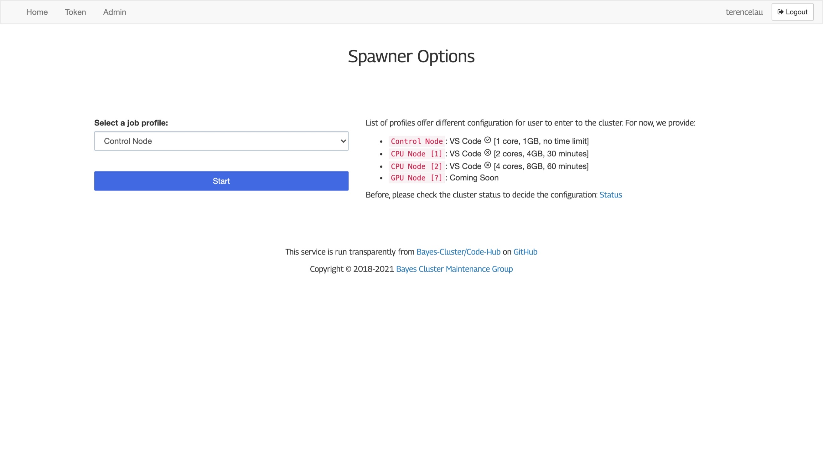 GitHub - Bayes-Cluster/Code-Hub-Gen1: Web Portal for USBC
