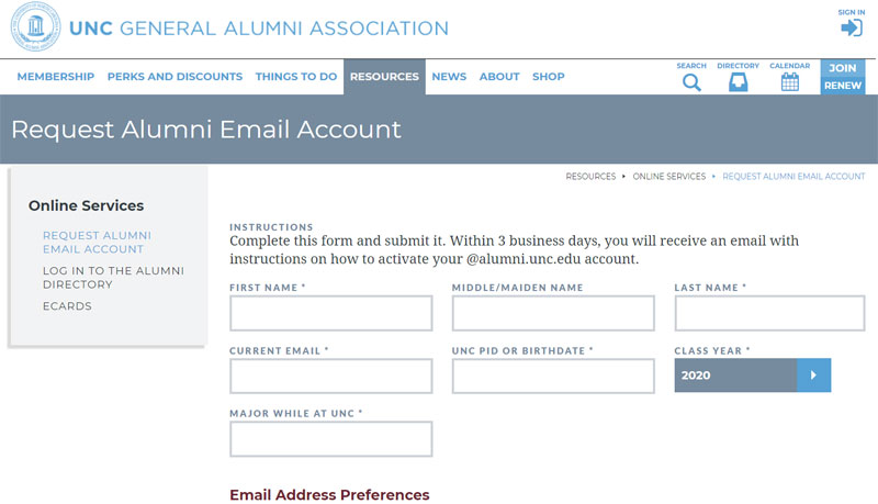 美国校友@alumni.unc.edu邮箱注册申请 - 涅哥社区